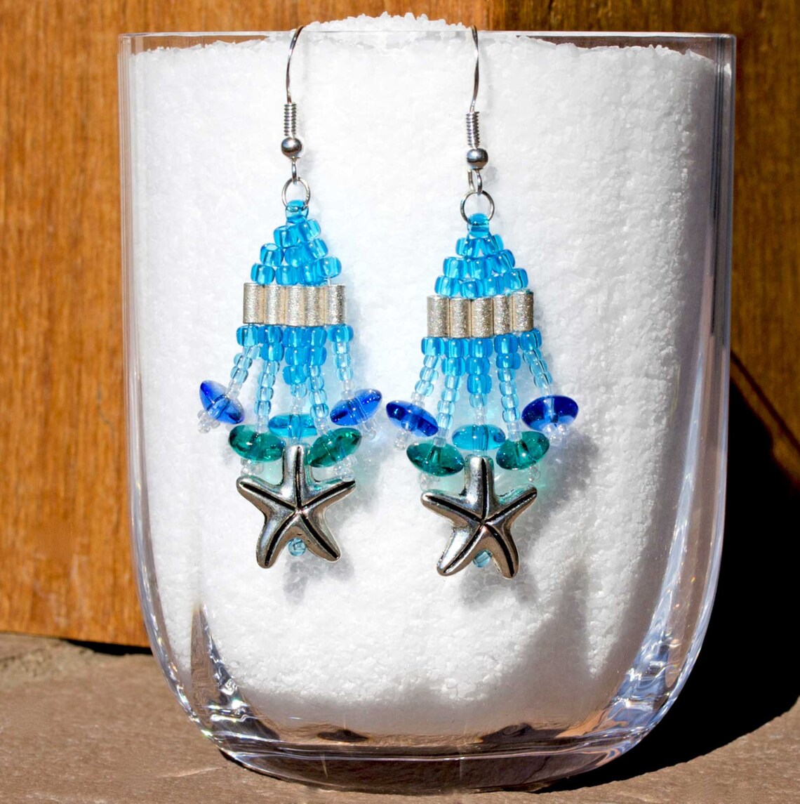 Nautical Earring Beach Earring Aqua Earring for Women Starfish Earring ...