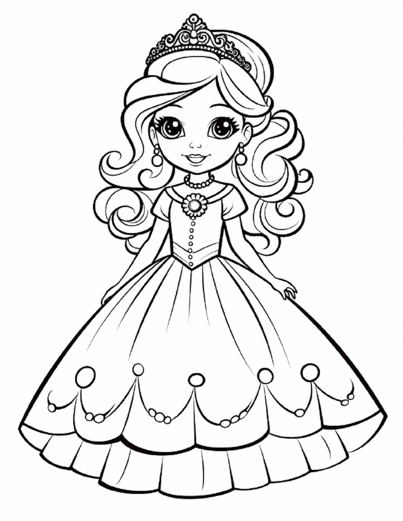 Cute Princess Coloring Pages, 128 Pages, Digital Download Only. - Etsy