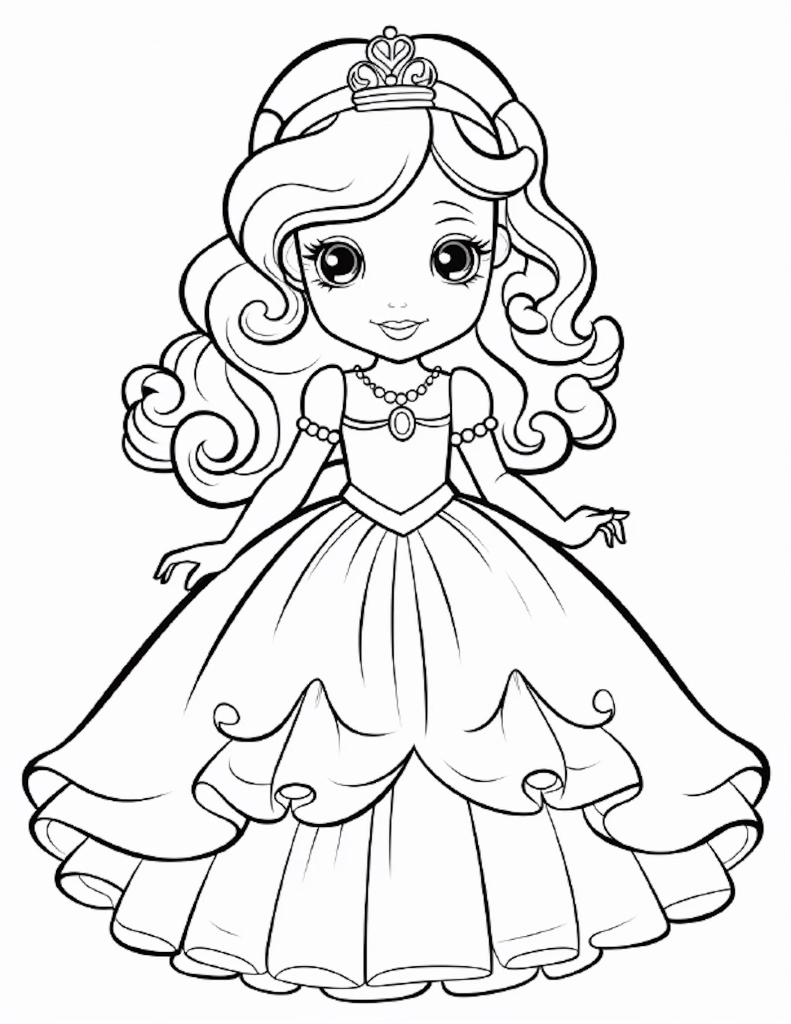Cute Princess Coloring Pages, 128 Pages, Digital Download Only. - Etsy