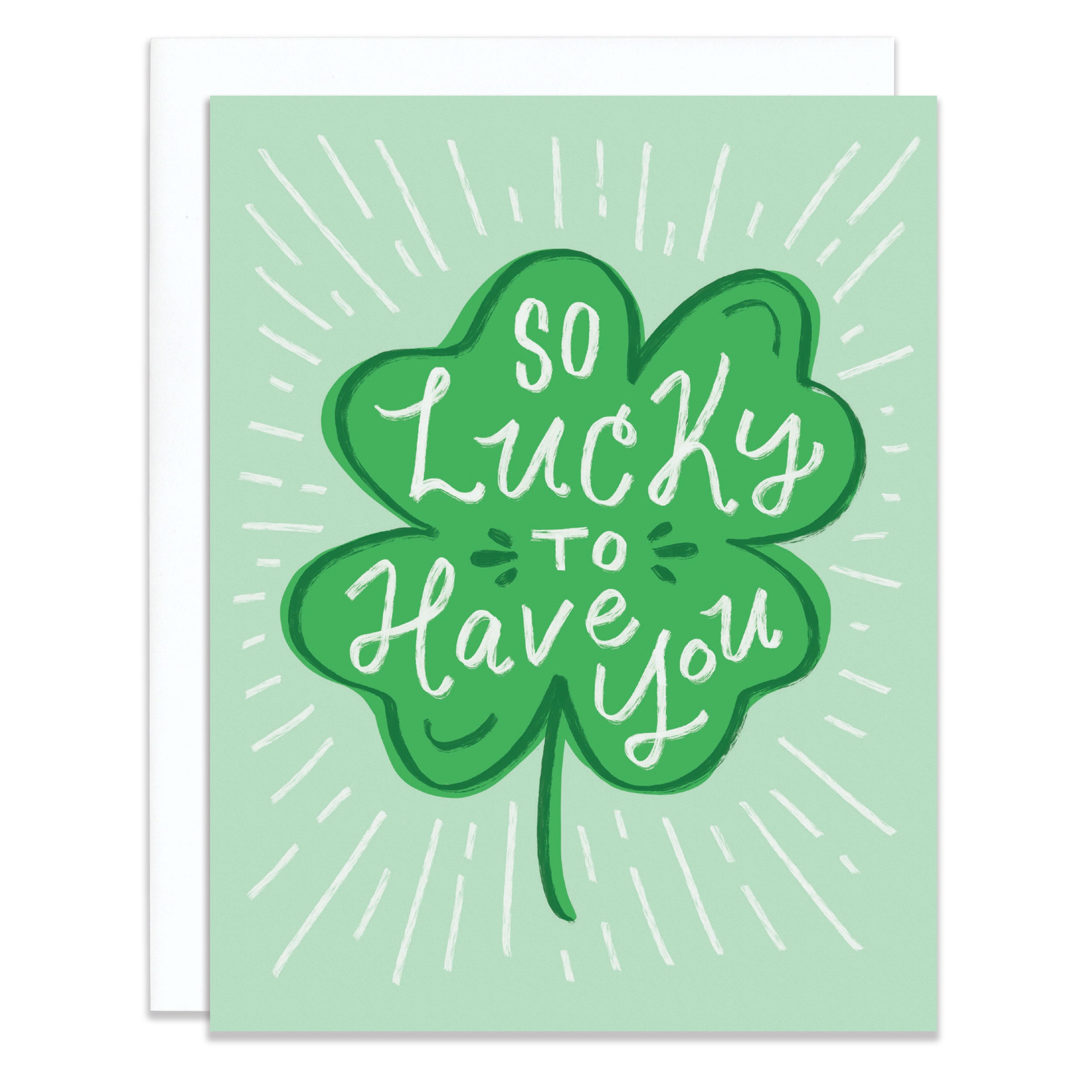 So Lucky to Have You Shamrock Love and St. Patrick's Day Card - Etsy