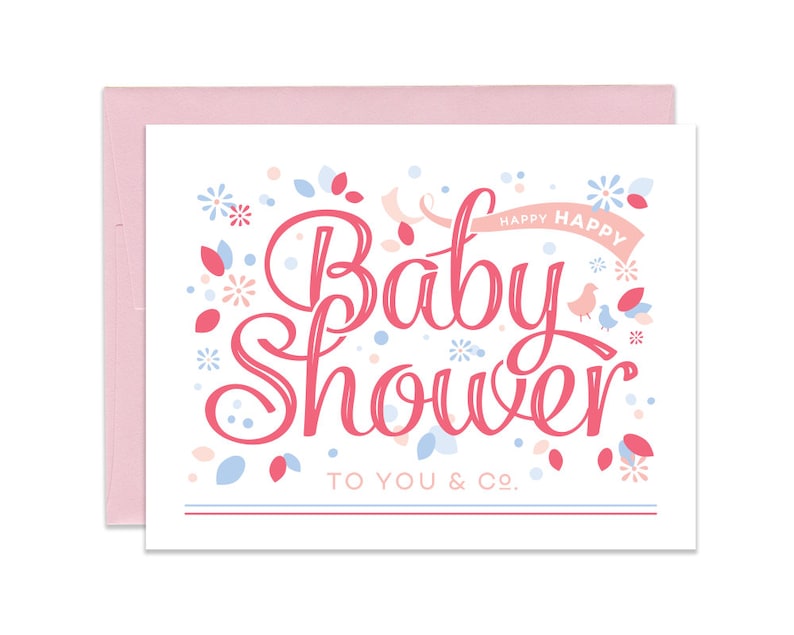Happy Baby Shower Card Pink | Etsy