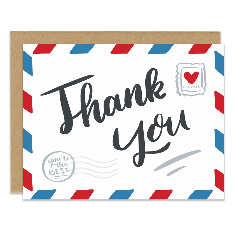 Postal Thank You Card - Etsy