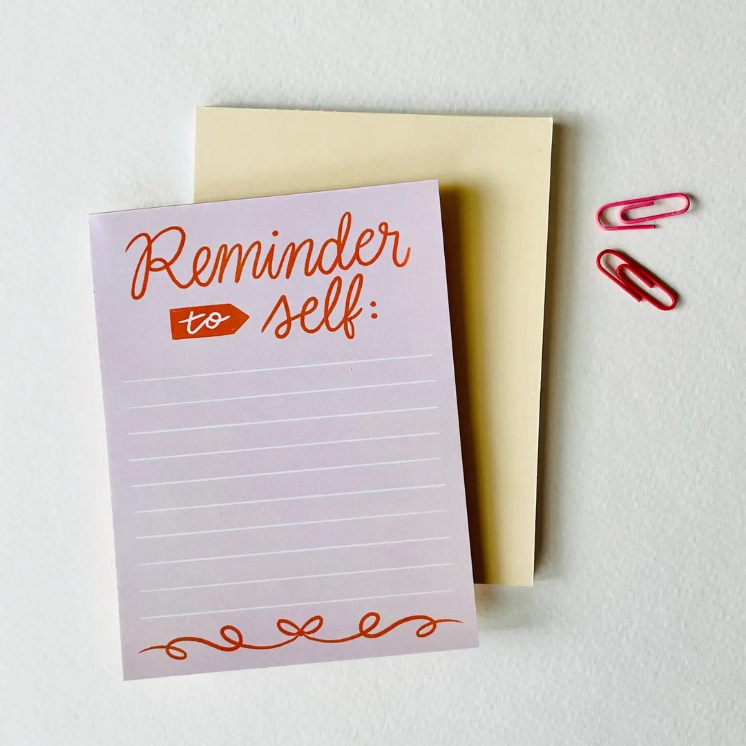 FINAL SALE! Lightweight Reminder to Self Notepad 4.25x5.5 - Etsy