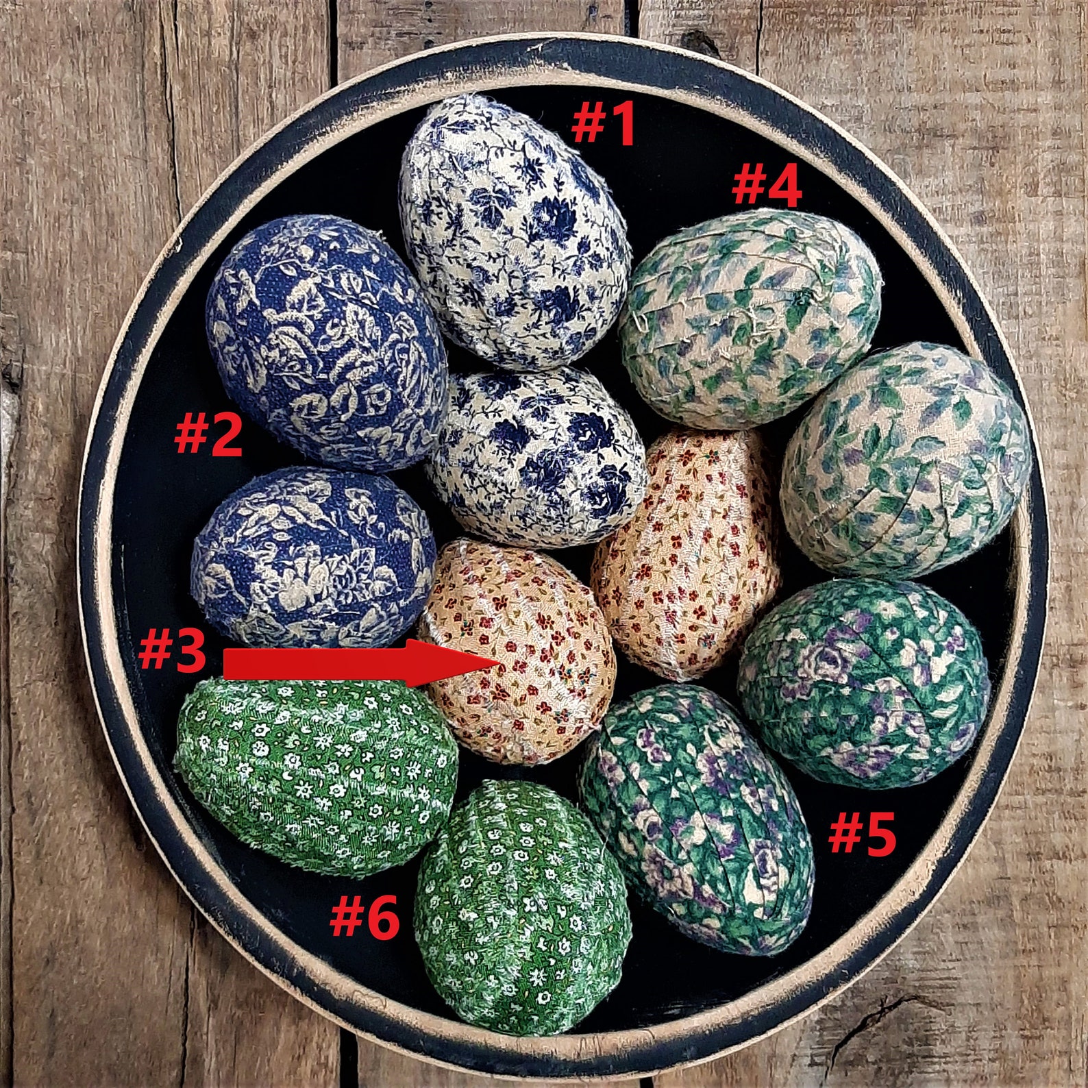 Easter Eggs, Rustic Primitive Rag Farmhouse Country Style Eggs, Set of ...