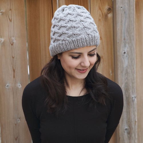 Pattern Braided Cable Knit Hat Pattern | Etsy