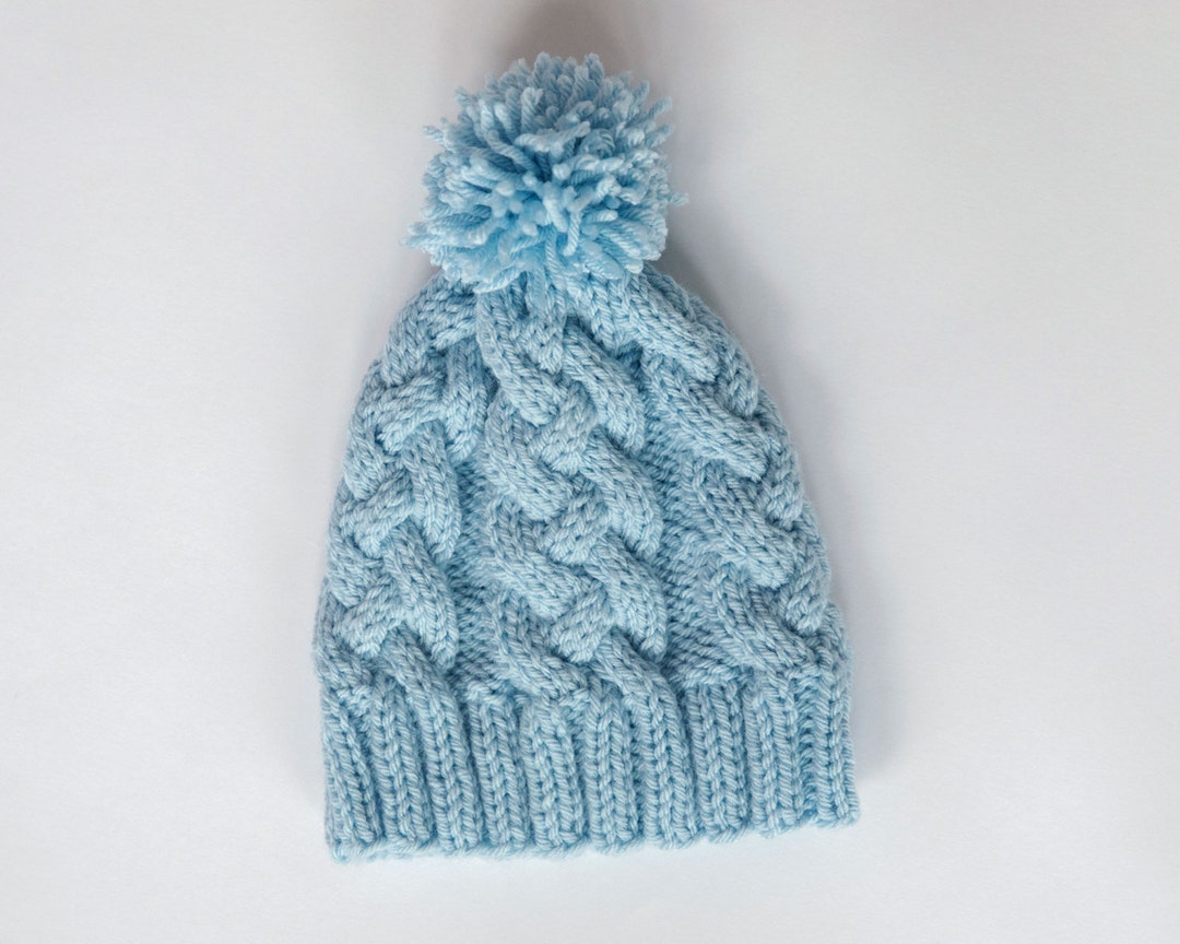 Pattern - Braided Cable Knit Hat Pattern - Etsy