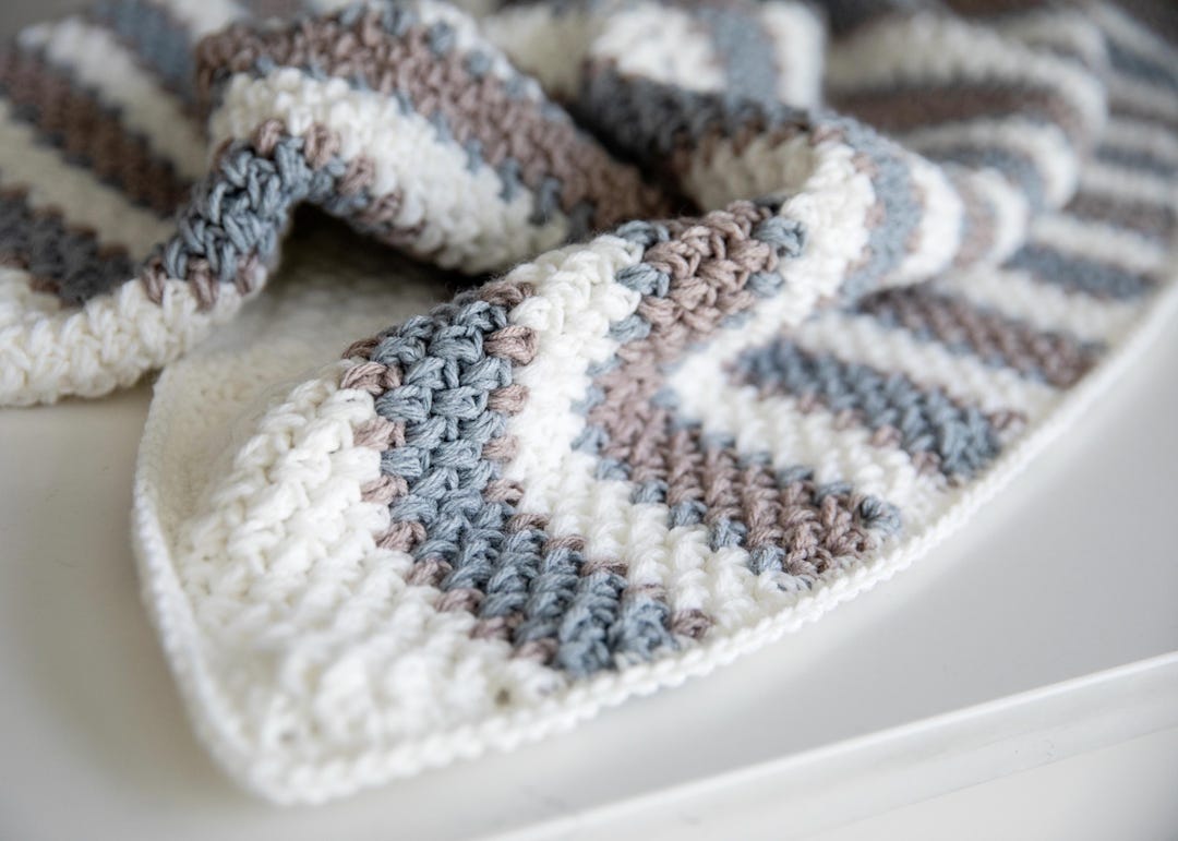 Easy Crochet Baby Blanket Pattern: Pebble Beach Stripes (PDF Pattern ...