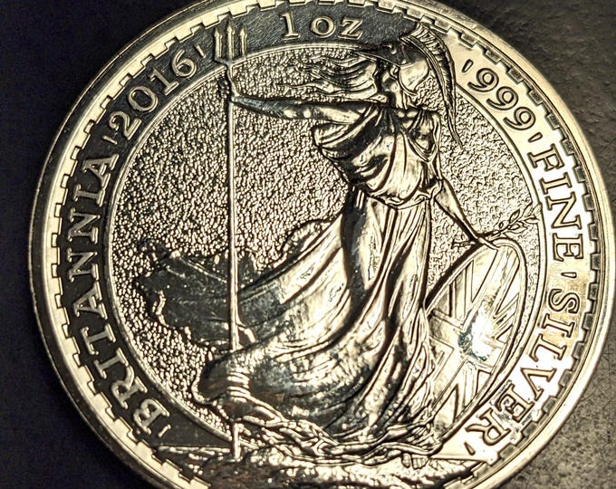 2016 Britannia UK Queen Elizabeth II 1oz .999 Fine Silver 2 Pounds Coin ...