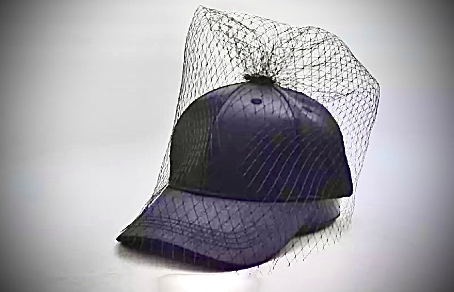 This is Our Satin Black Baseball Cap Made of a Soft Satin With a Netted ...