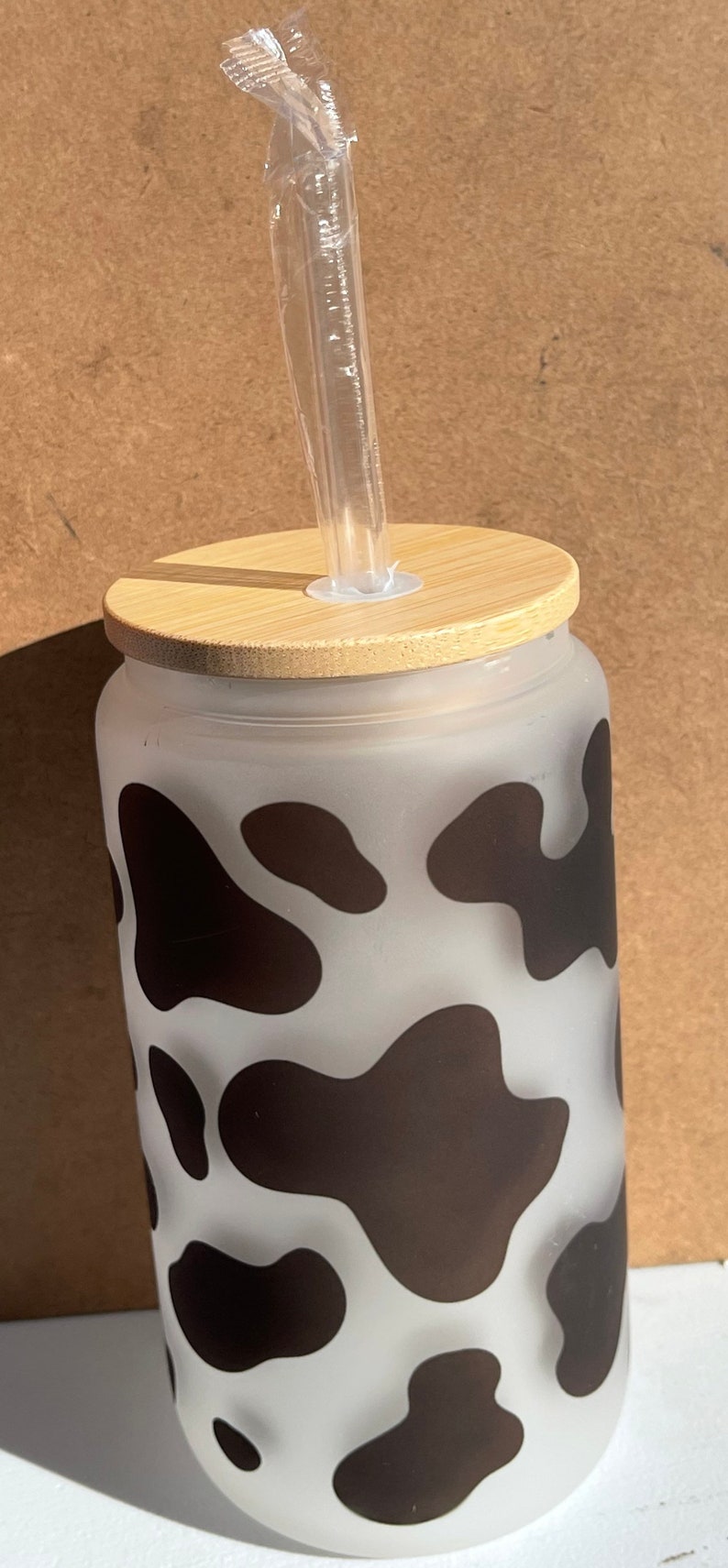 Sublimated Cow Print 20 Oz Beer Can Glass - Etsy