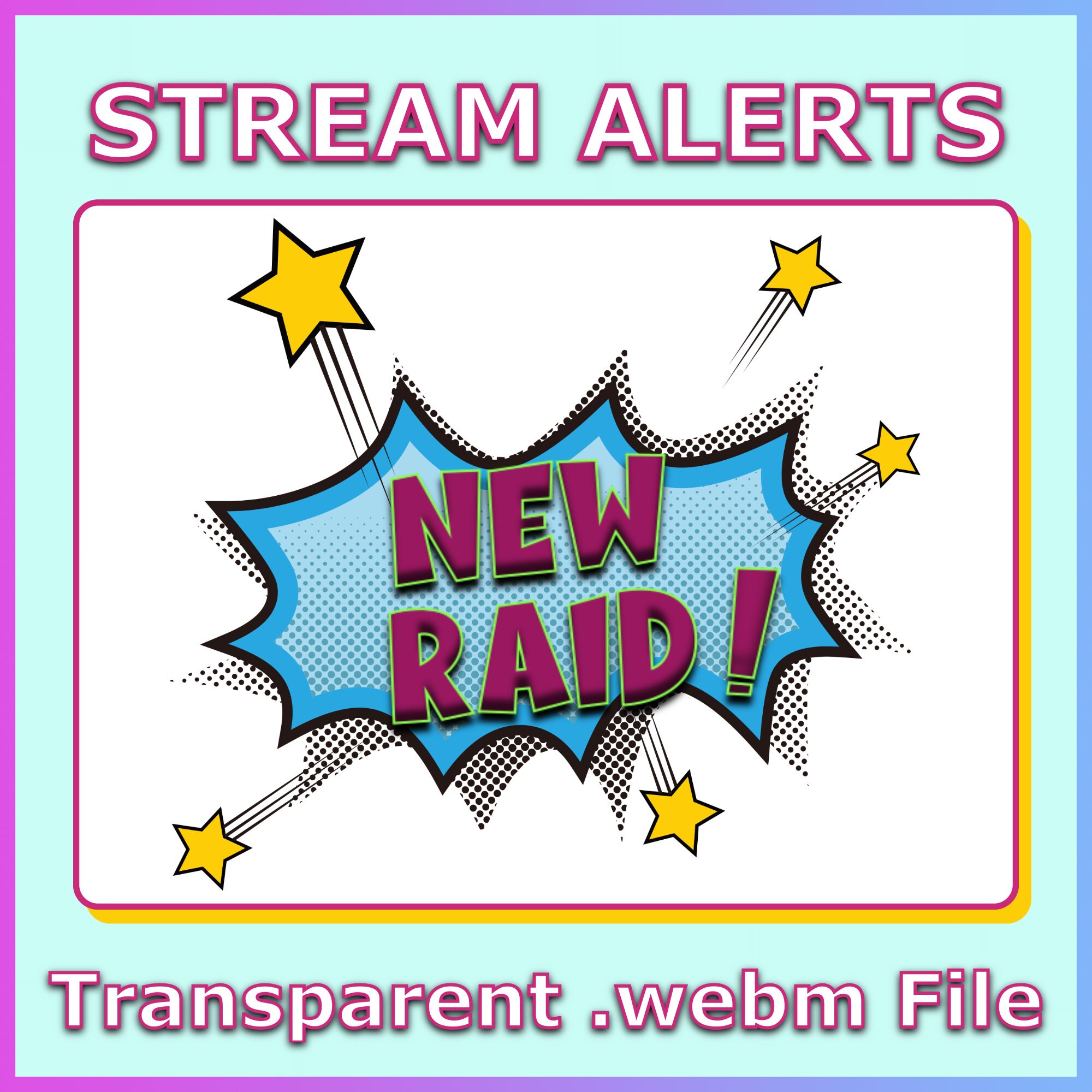 Animated Twitch Alert With SOUND Stream Alert Box, Comic Twitch Overlay ...