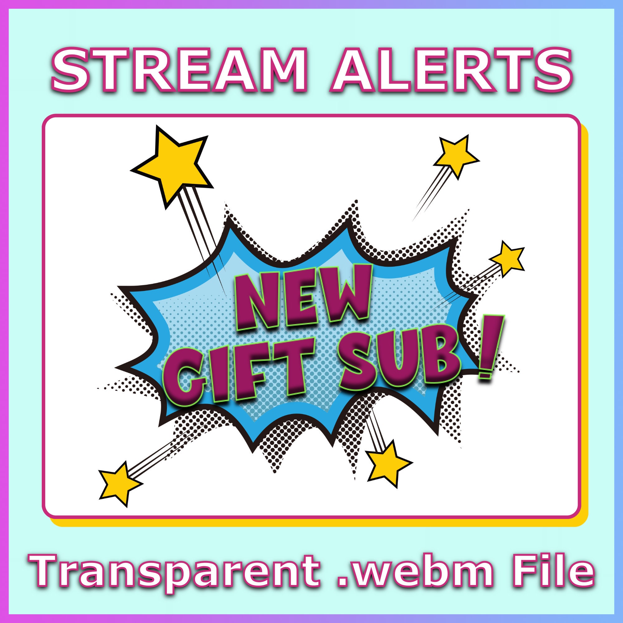 Animated Twitch Alert With SOUND Stream Alert Box, Comic Twitch Overlay ...