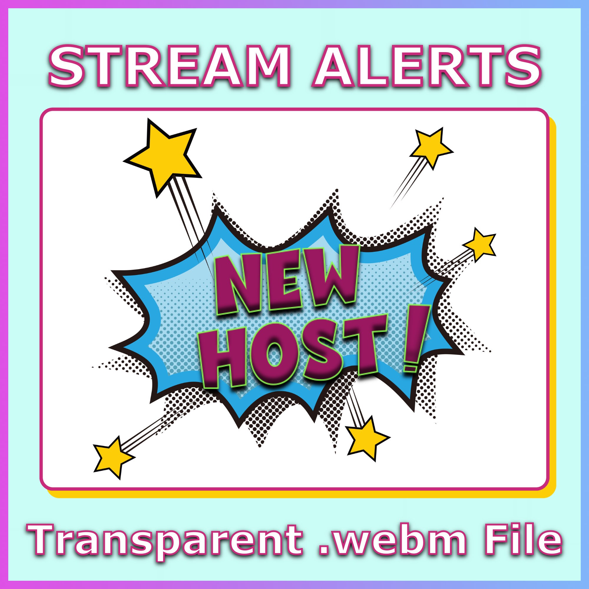 Animated Twitch Alert With SOUND Stream Alert Box, Comic Twitch Overlay ...