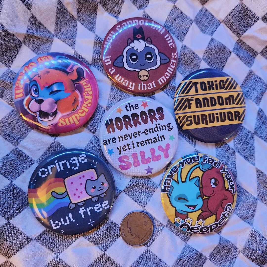 Meme / Assorted Fandom Large Pinback Buttons - Etsy