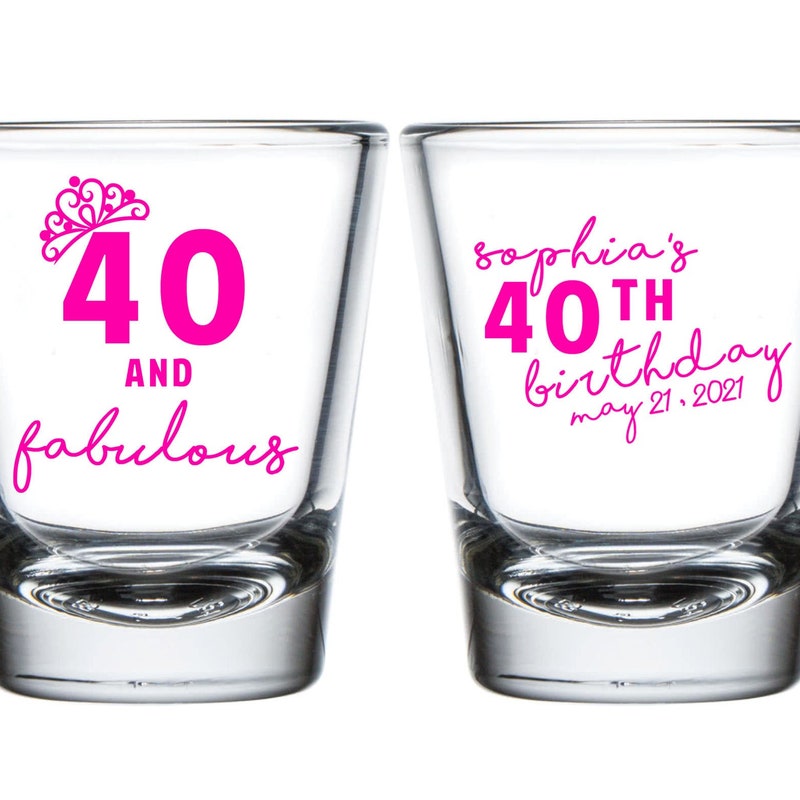 40th Bday Shot Glasses - Etsy