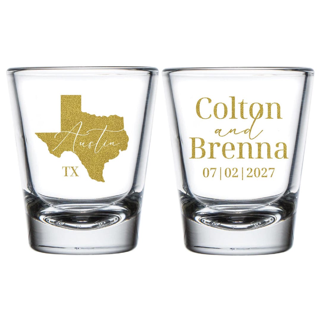 Custom State Wedding Shot Glasses, State Shot Glasses for Wedding ...