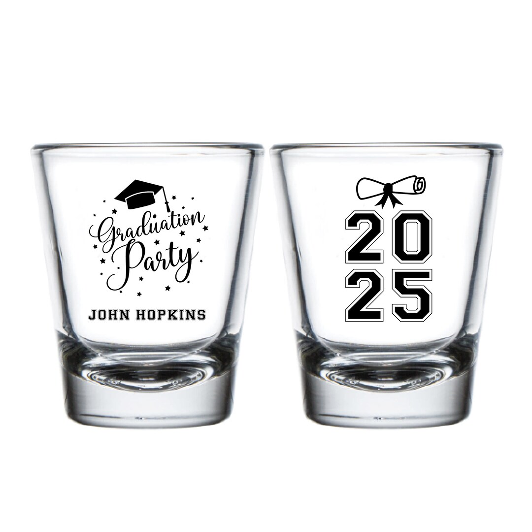 Custom Graduation Party Shot Glass Favor, Personalized Graduation Party ...