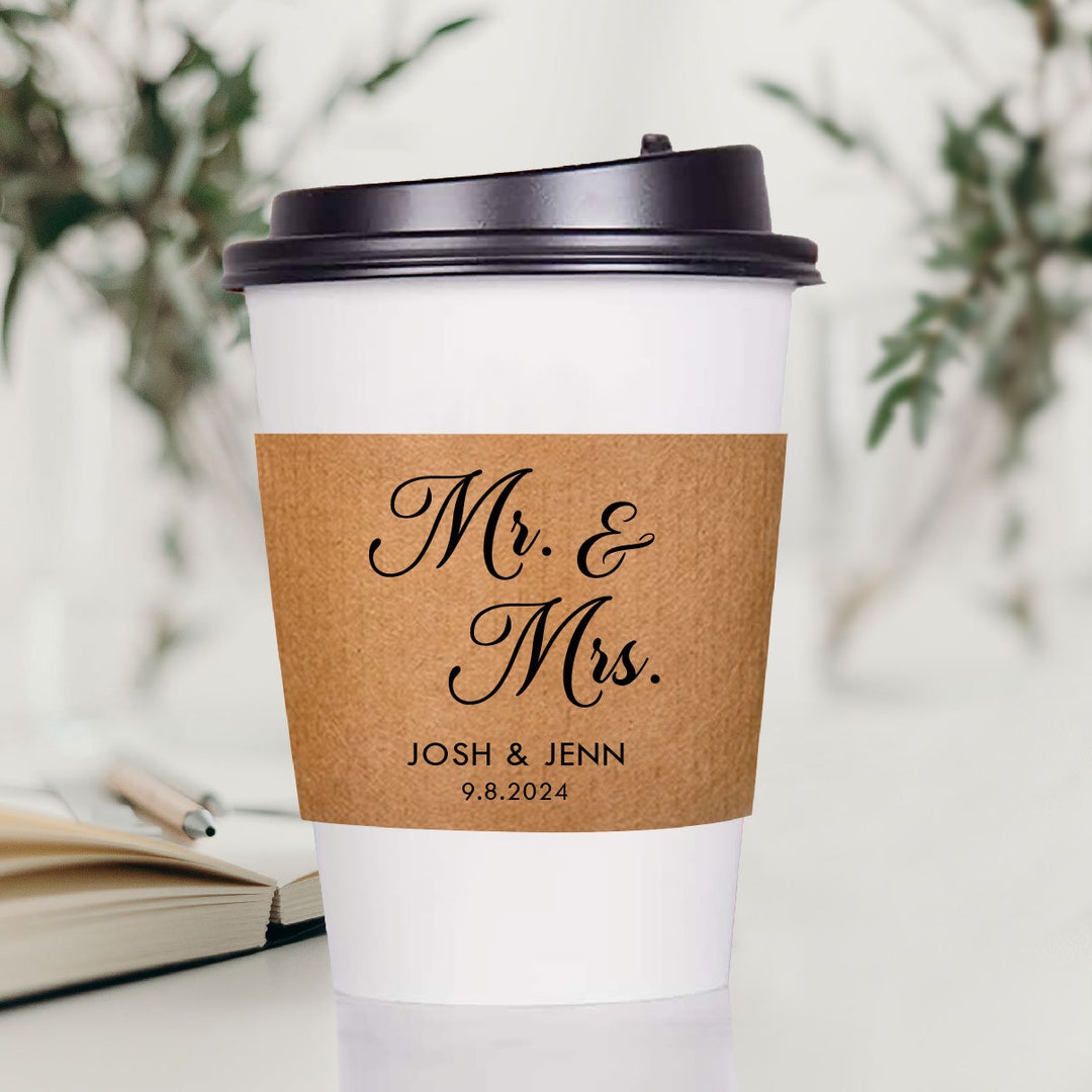 Disposable Customized Coffee Cups Sleeves as Favors, Custom Coffee Cup ...