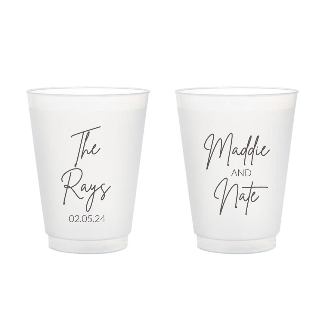Custom Plastic Cups Wedding Favors, Personalized Plastic Cups Wedding ...