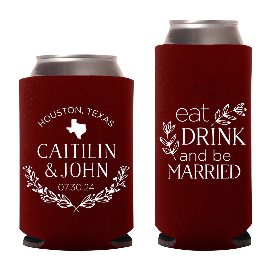 Personalized Wedding Can Coolers, Can Coolers Personalized, Custom Can ...