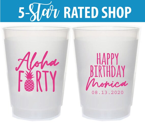Hawaiian Birthday Cups Hawaiian Birthday Party Favors Aloha - Etsy