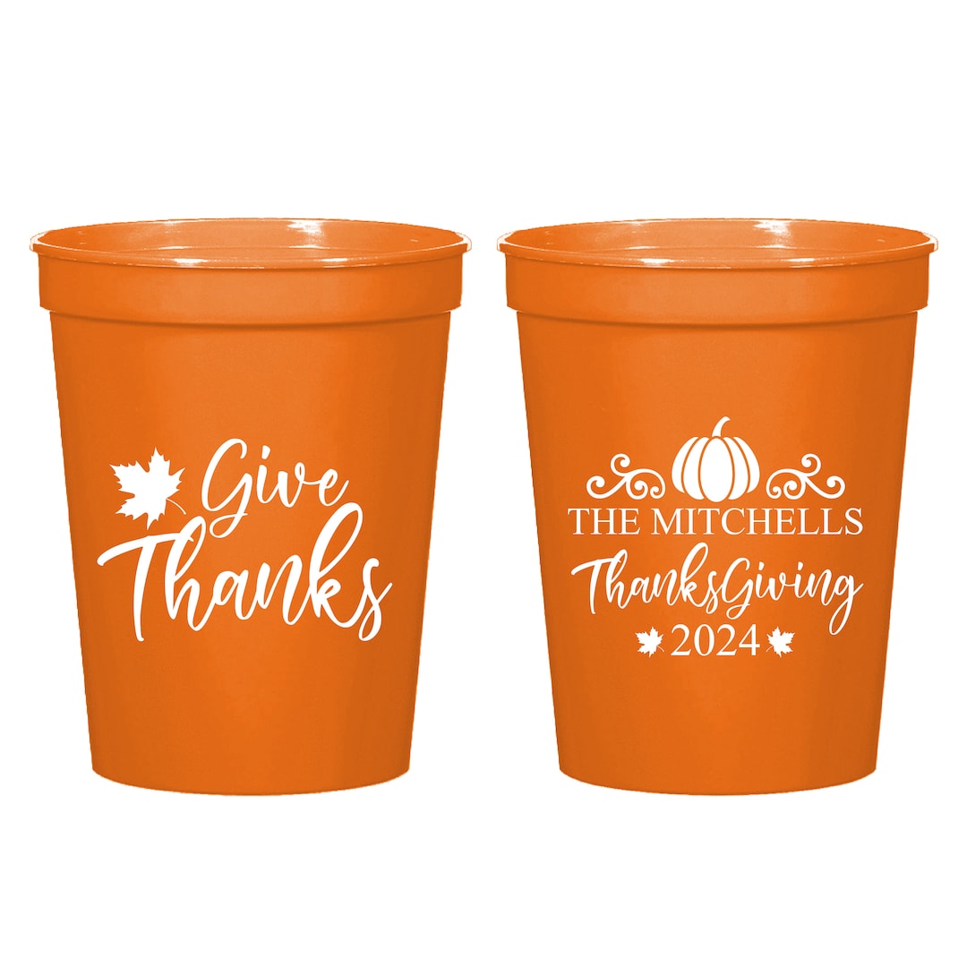 Custom Thanksgiving Party Stadium Cup, Personalized Thanksgiving Party ...
