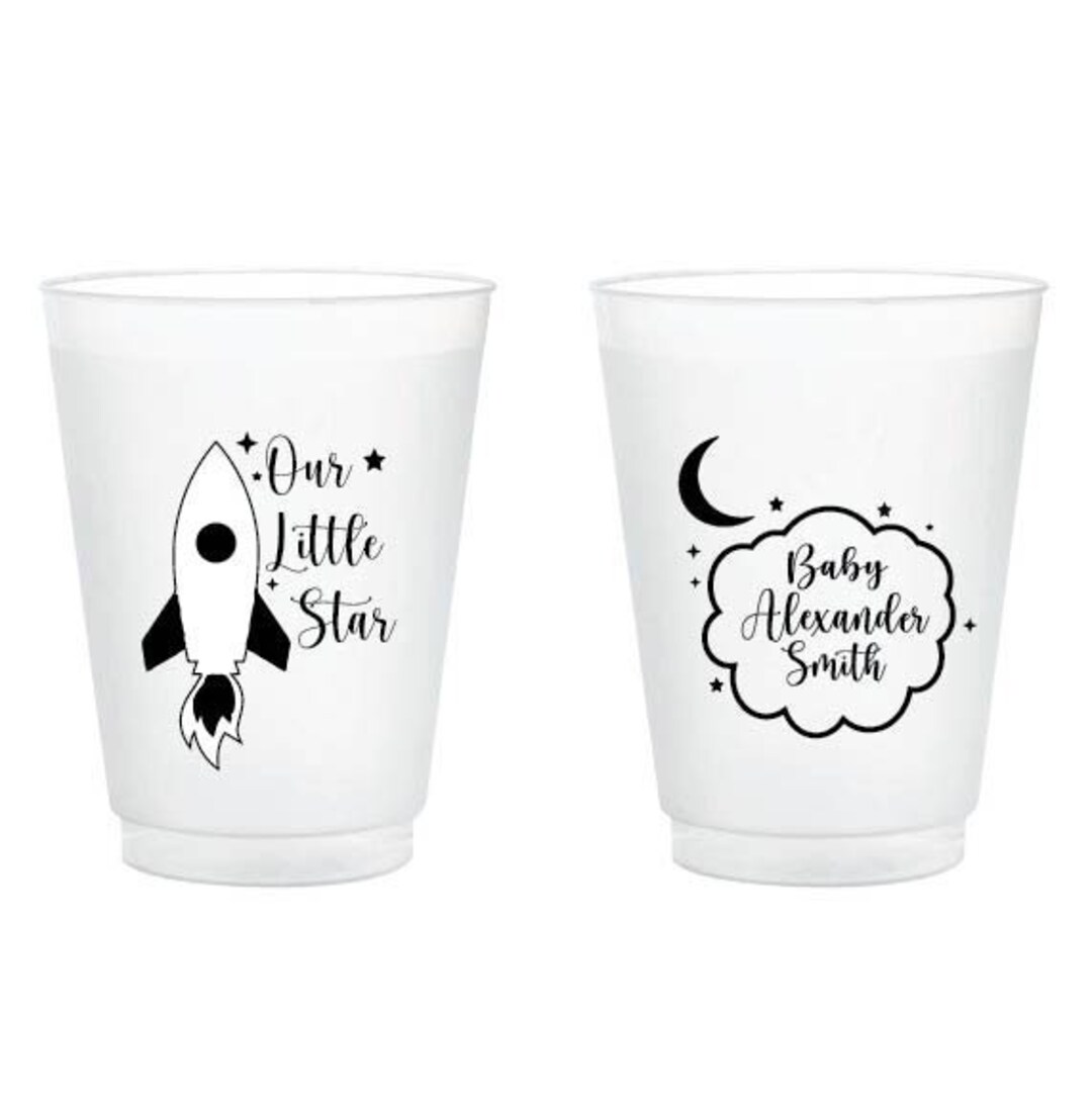 Personalized Baby Shower Plastic Cups, Custom Frosted Cup Baby Shower ...