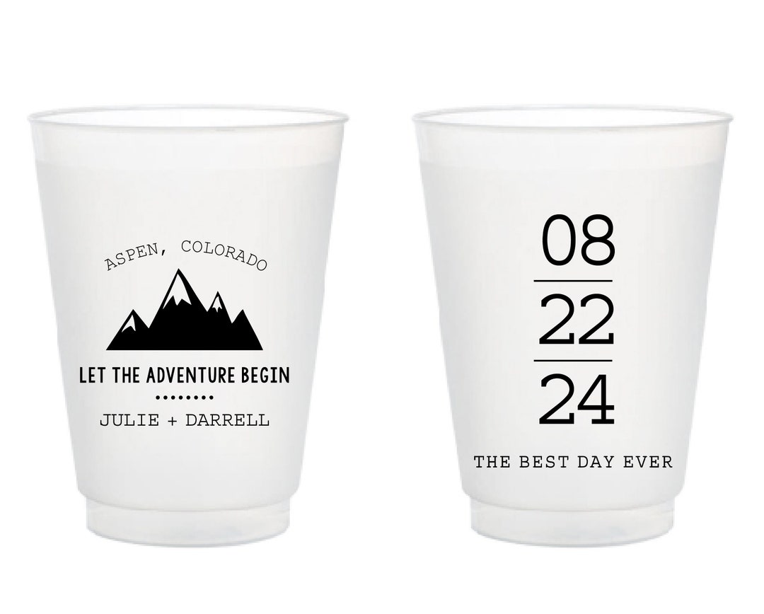 Let the Adventure Begin Wedding Cups, Wedding Cup Favors, Wedding Favor ...