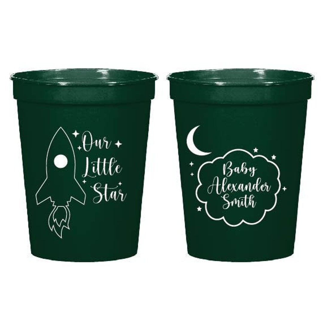 Personalized Baby Shower Plastic Cups, Custom Stadium Cup Baby Shower ...