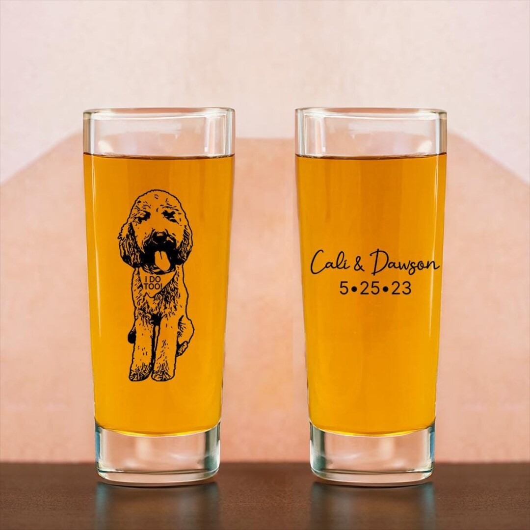 Custom Pet Wedding Tall Shooter Glass Favors, Personalized Pet Wedding ...