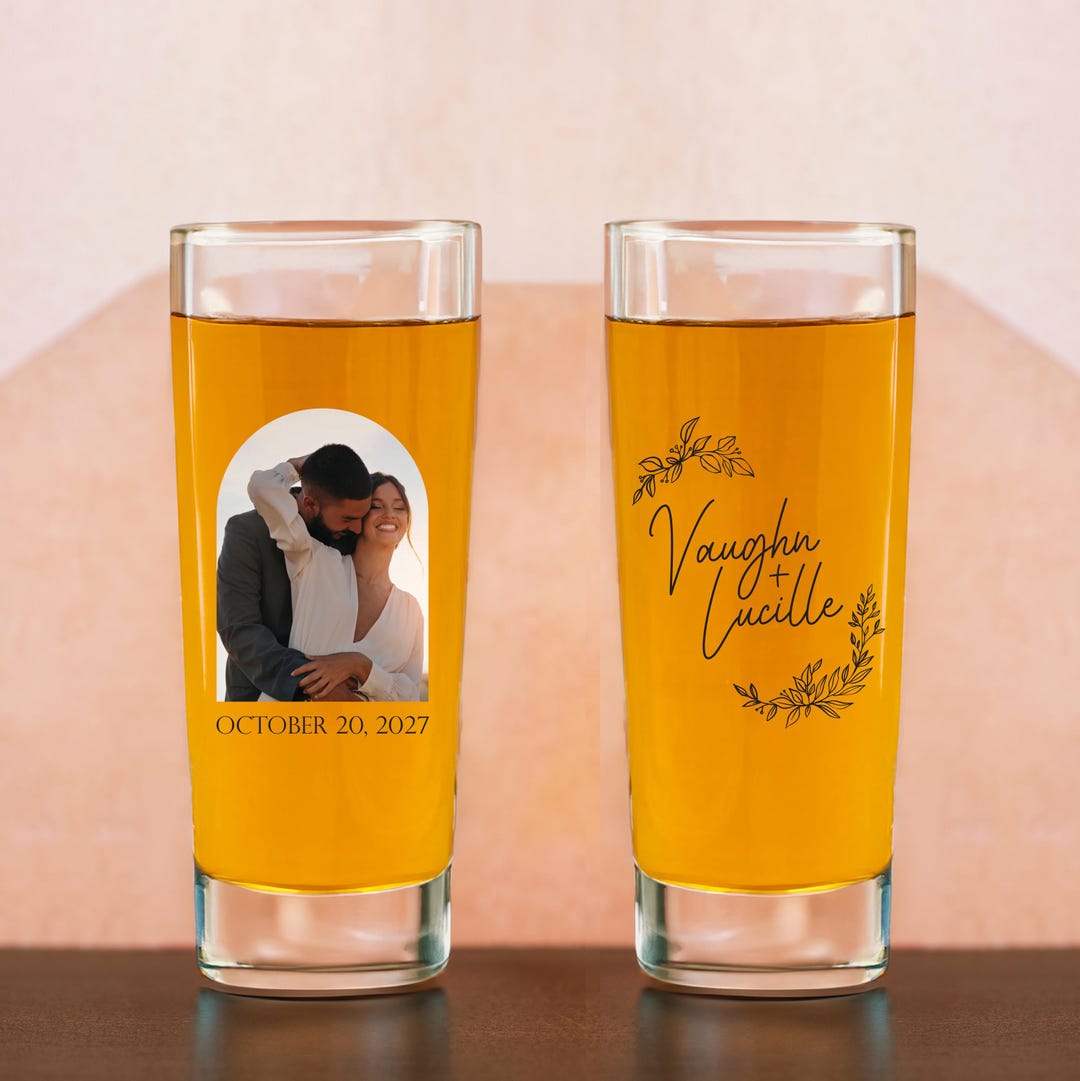 Custom Full Color Tall Shot Glasses, Personalized Full Color Wedding ...