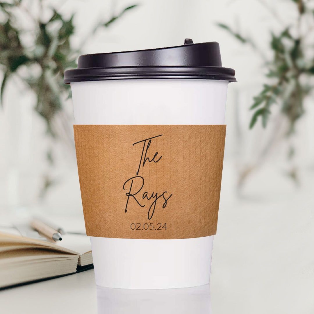 Custom Coffee Cup Sleeves Wedding Favors, Disposable Customized Coffee ...