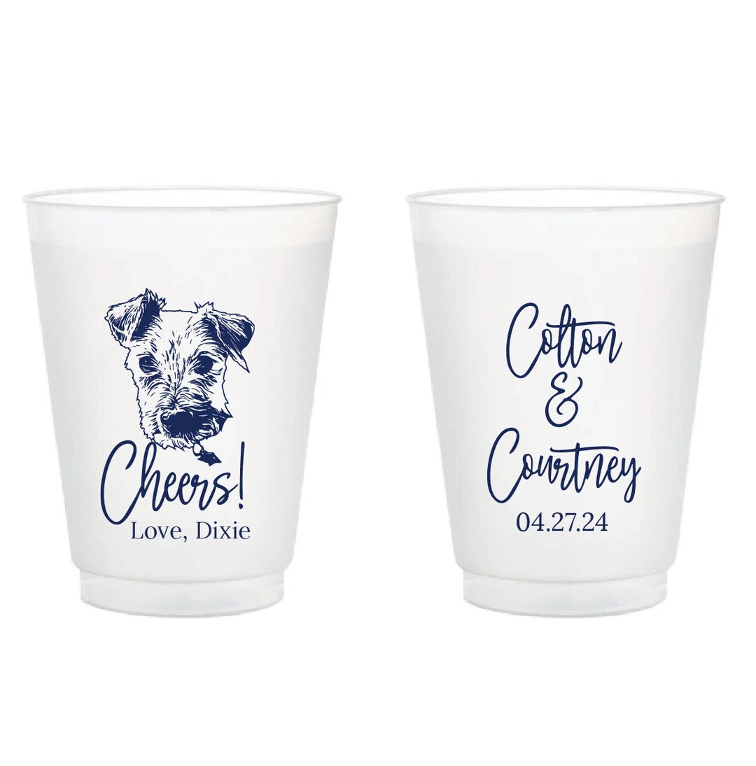Pet Wedding Frosted Cup, Custom Pet Wedding Plastic Cup Favor ...