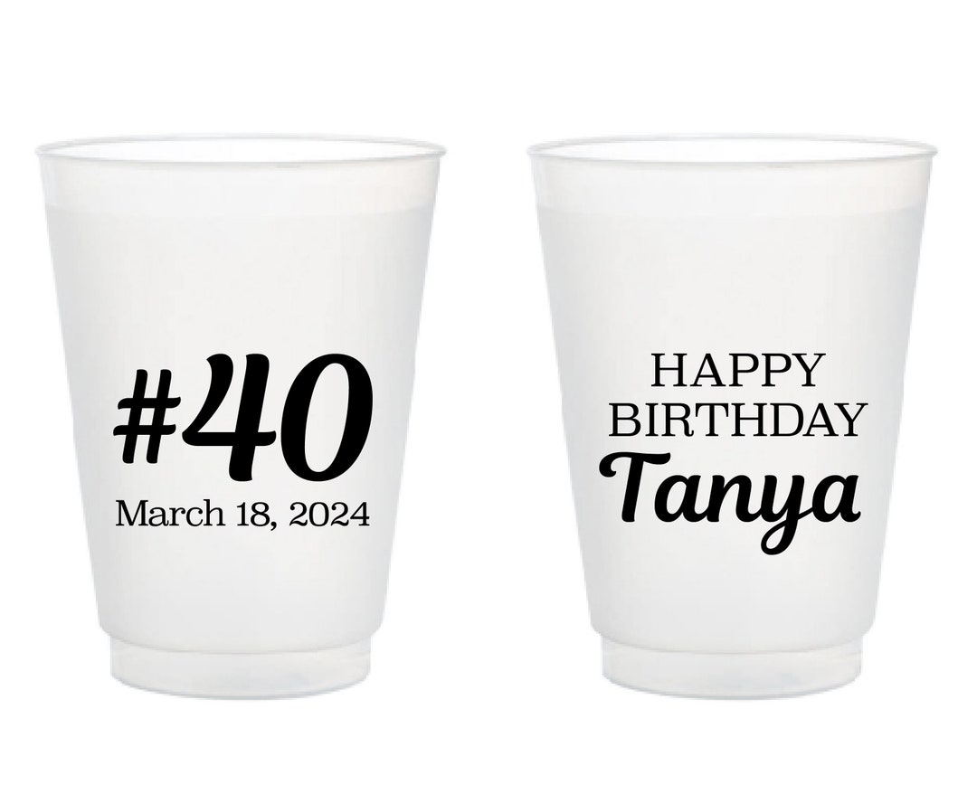 Personalized 40th Birthday Frosted Cups, 40th Birthday Cups, 40th ...