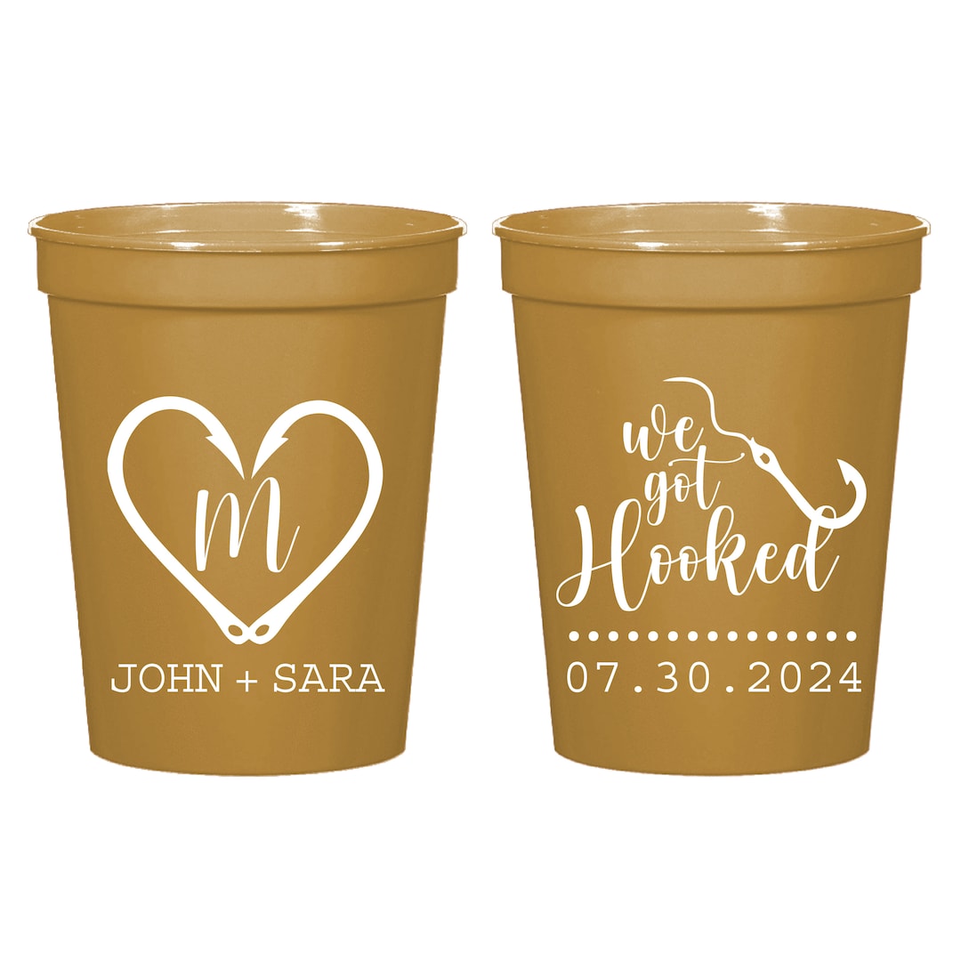 Fishing Theme Wedding Stadium Cup, 16oz Wedding Stadium Cup, Wedding ...
