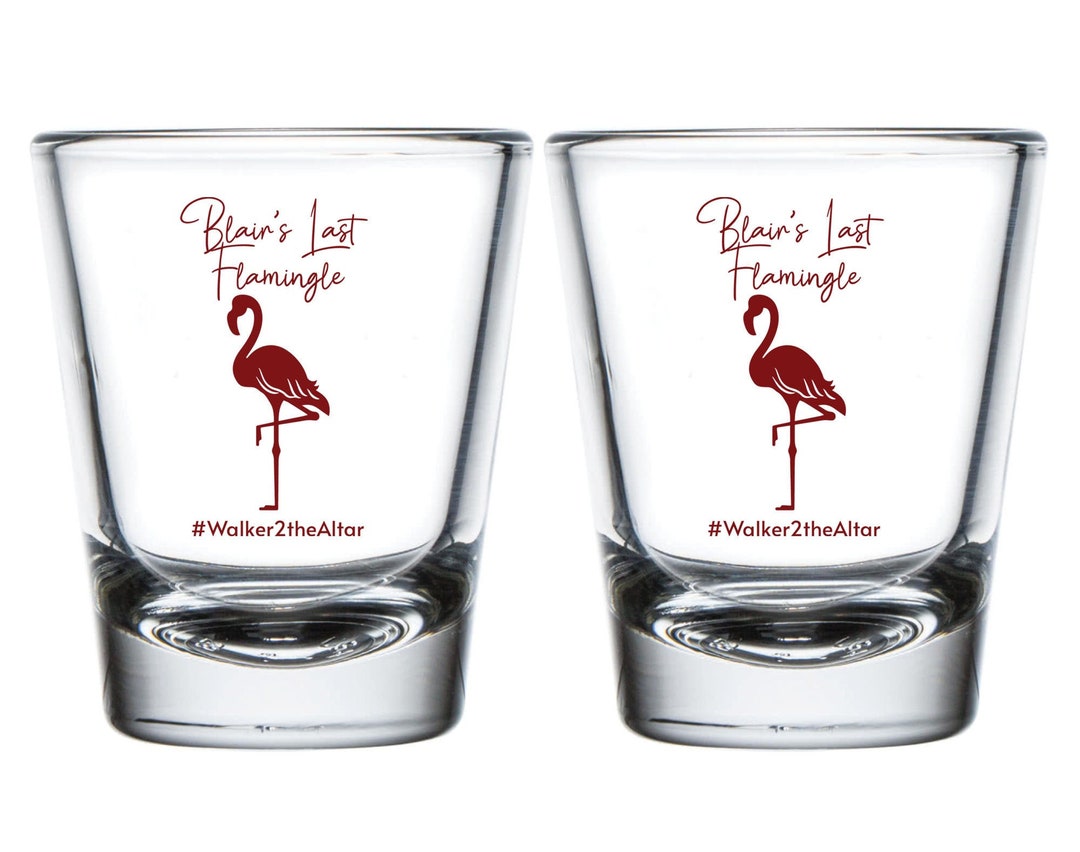 Flamingo Shot Glasses, Personalized Wedding Shot Glasses, Customized ...