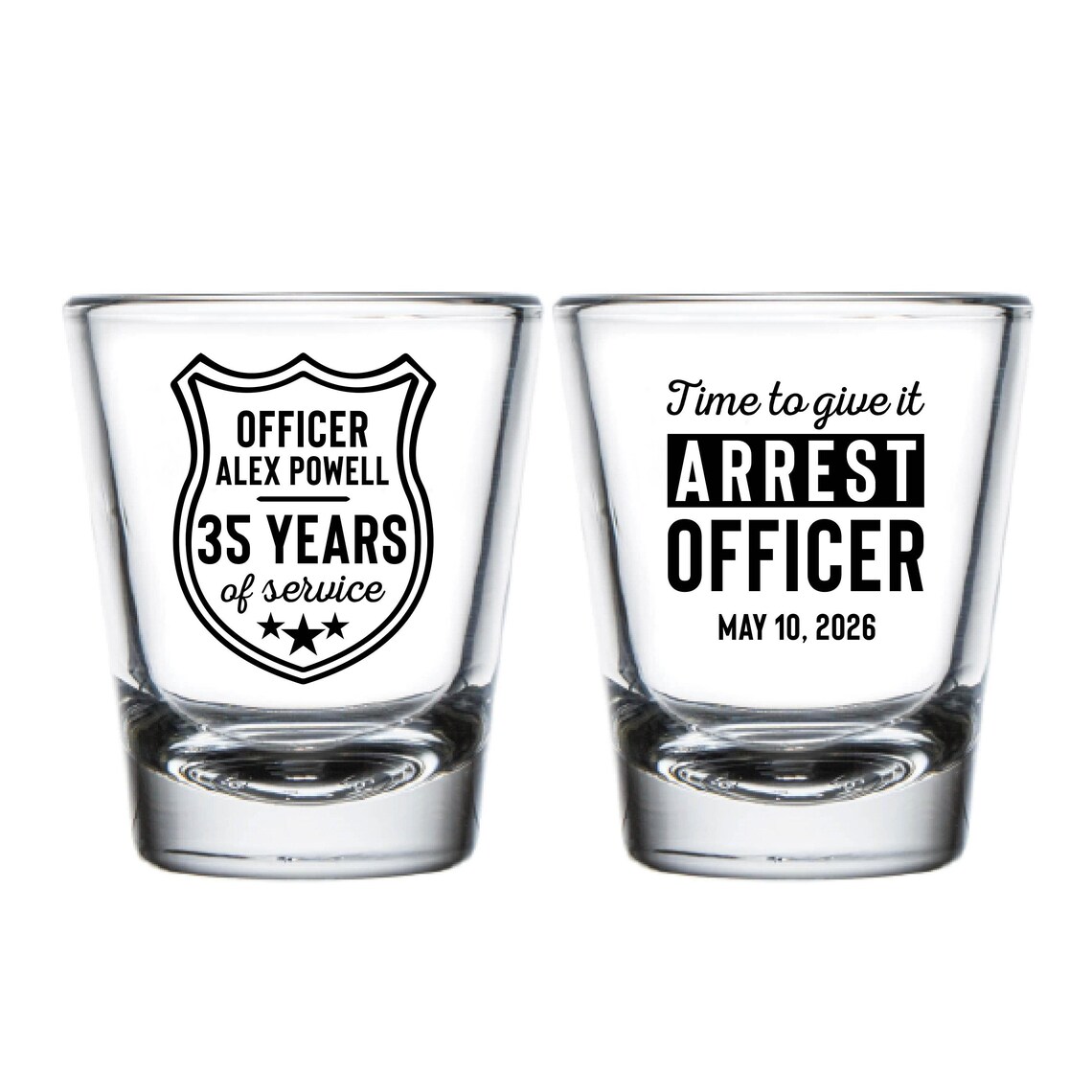 Police Officer Retirement Party Shot Glasses Favors, Time to Give It ...