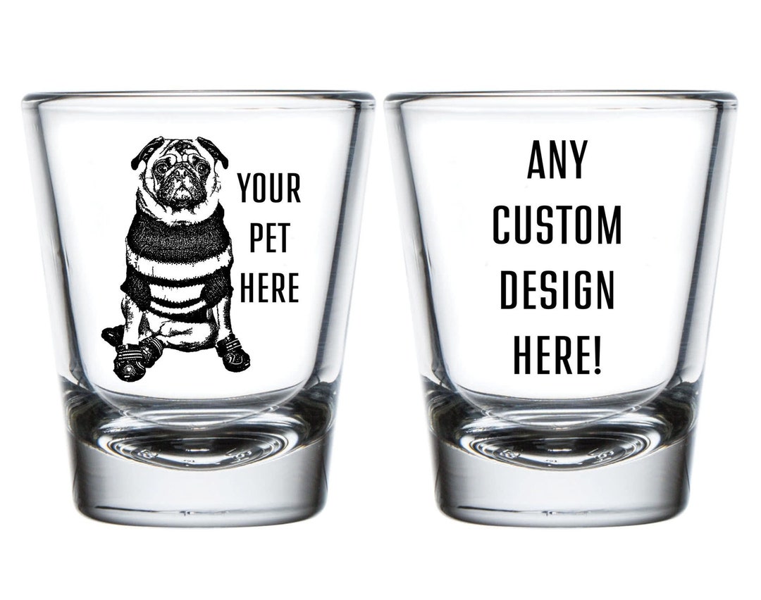 Custom Dog Shot Glasses, Custom Cat Pint Shot Glasses, Personalized Pet ...