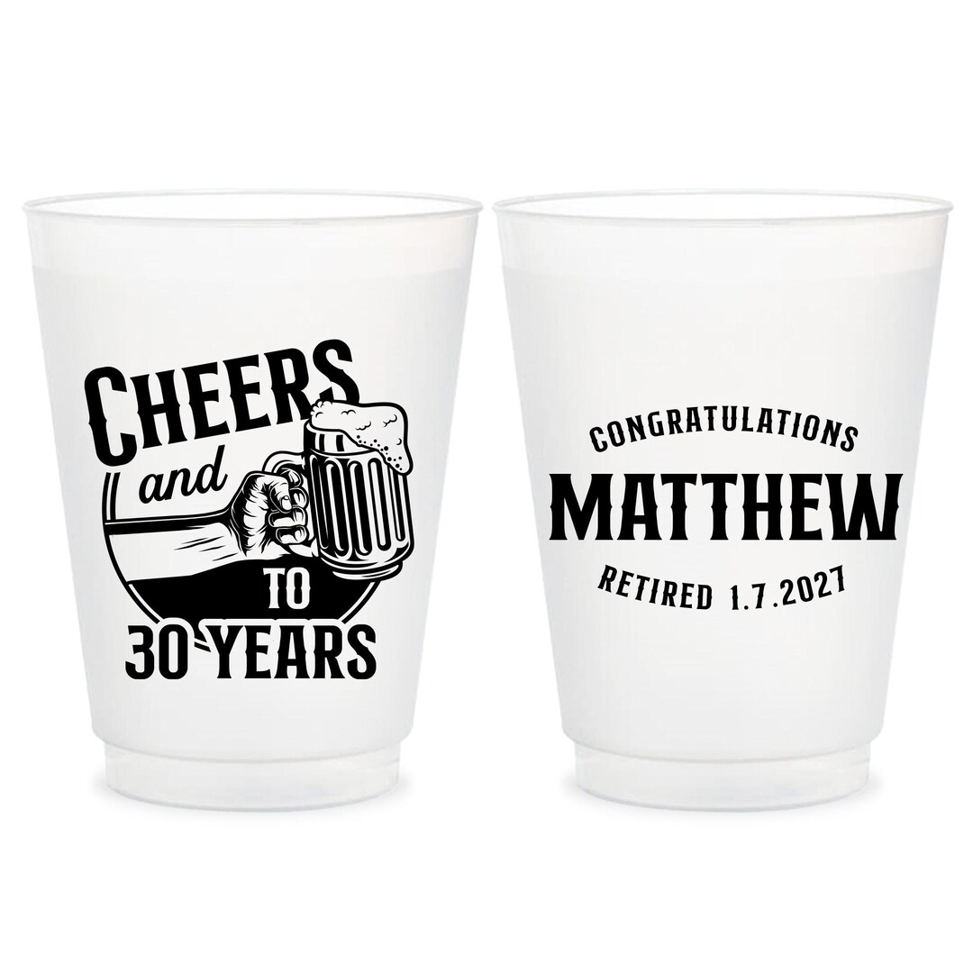 Retirement Party Frosted Cups, Retirement Party Favor Beer Cups, ANY ...