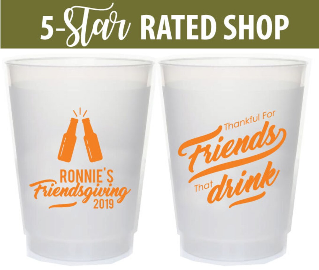 Friendsgiving Cups Thankful for Friends That Drink - Etsy