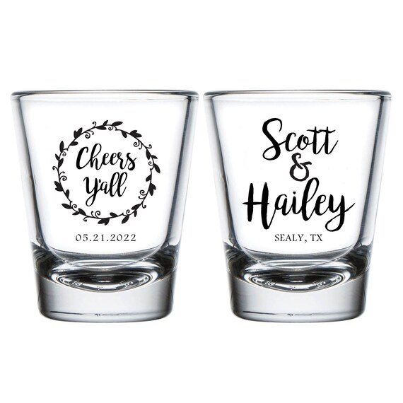 Cheers Y'all Custom Shot Glasses Cheers Wedding Shot - Etsy