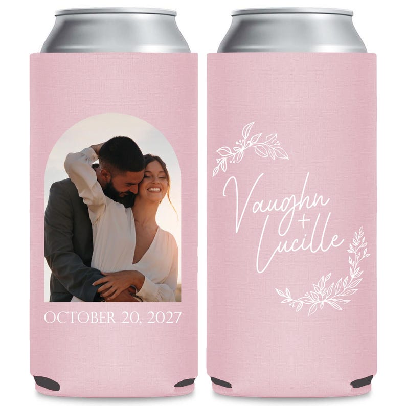 Customized Full Color Slim Can Coolers, Personalized Full Color Wedding ...
