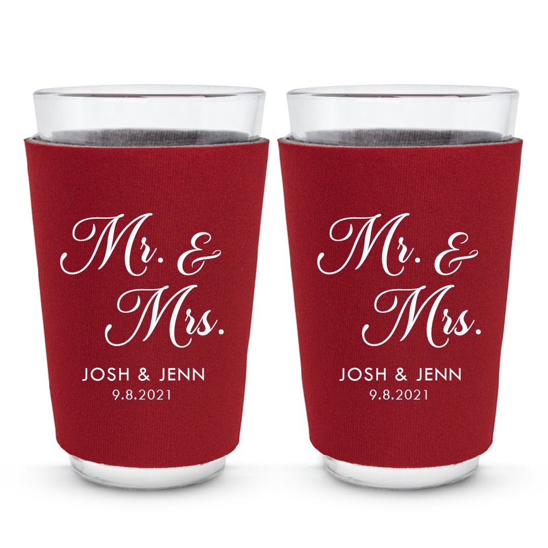 Personalized Wedding Pint Glass Sleeves, Wedding Party Pint Glass ...