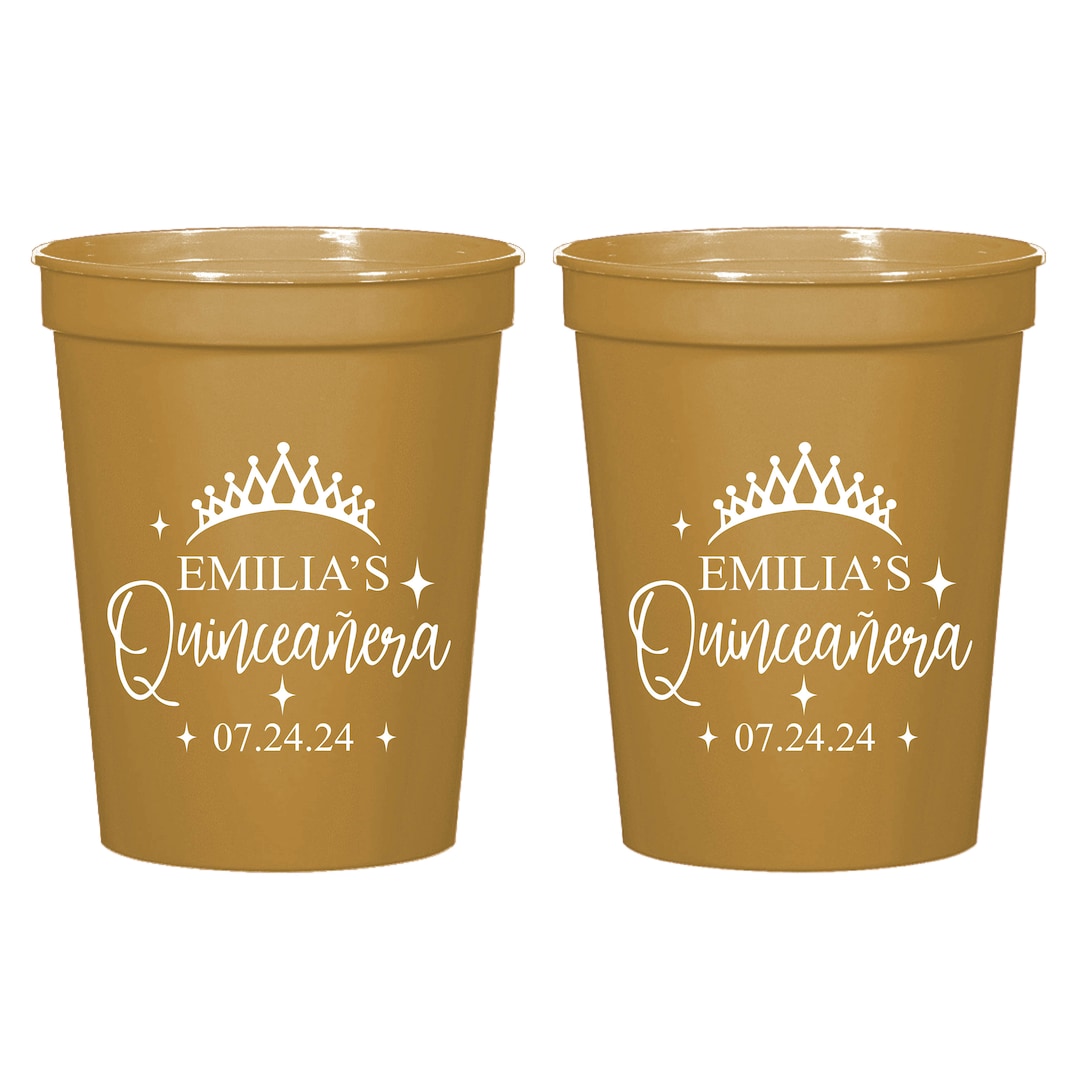Quinceañera Party Favors Plastic Cup, Custom Plastic Cup Favors, Custom ...