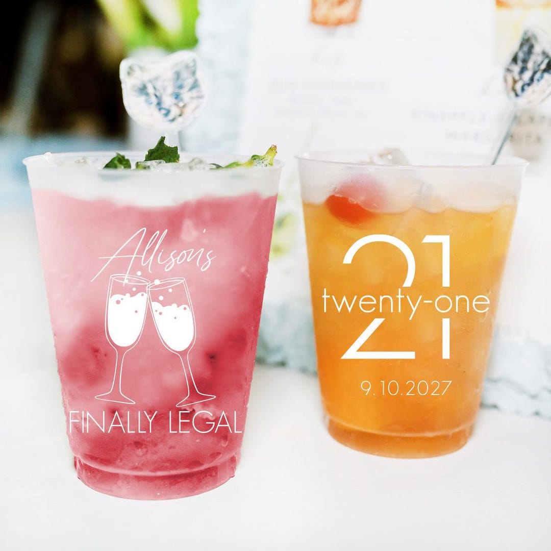 21st Birthday Frosted Cups, 21st Birthday Cup Favors, Just Turned 21 ...