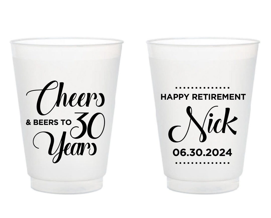 Retirement Party Frosted Cups, Retirement Party Favor Beer Cups, ANY ...
