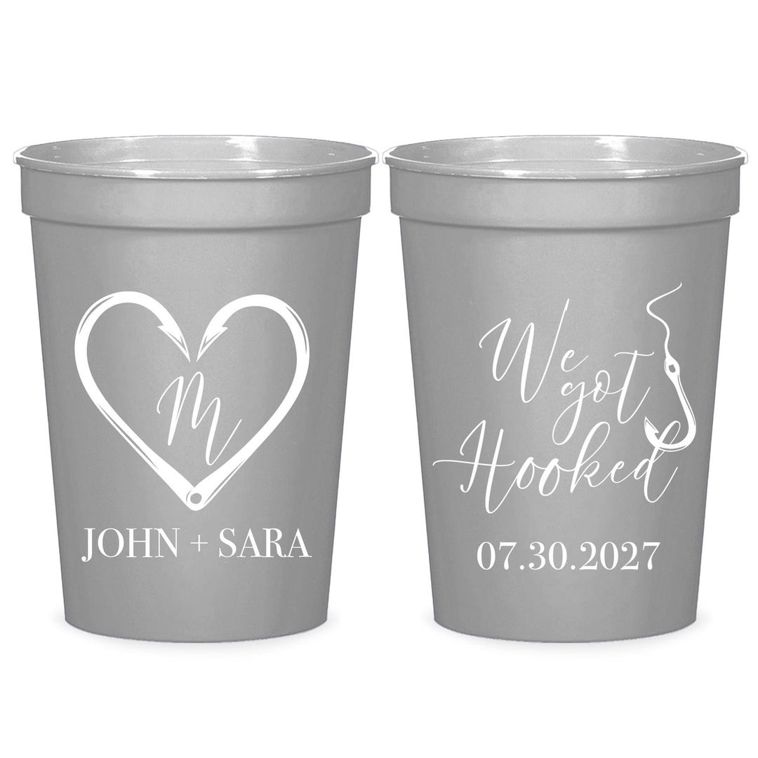 Fishing Theme Wedding Stadium Cup, 16oz Wedding Stadium Cup, Wedding ...