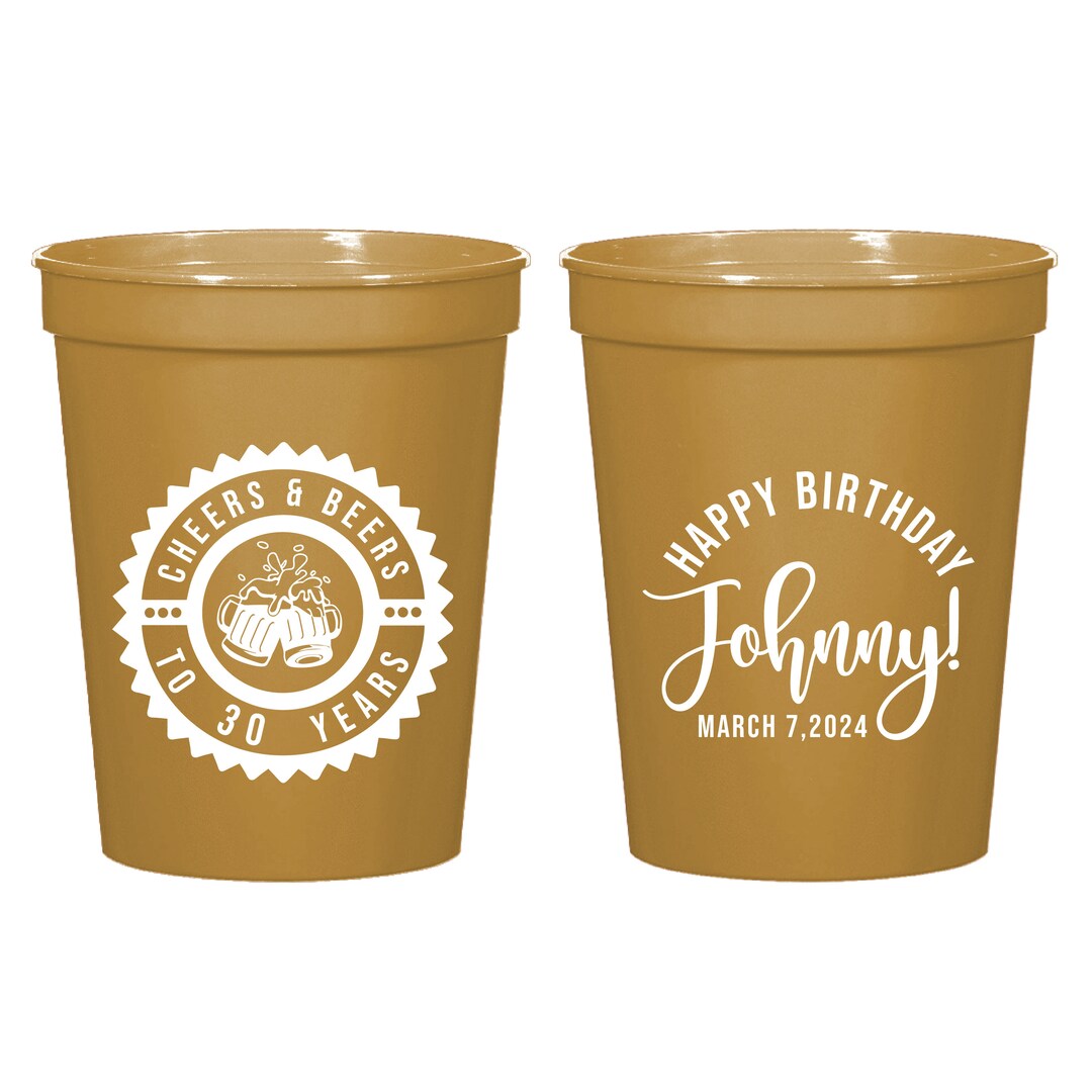 Personalized Stadium Cups for 30th Birthday, Custom 30th Birthday ...