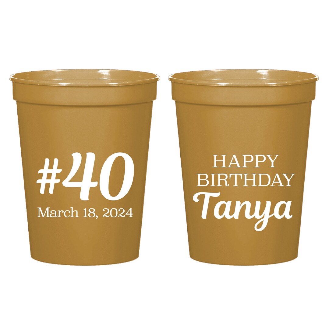 Personalized 40th Birthday Stadium Cups, 40th Birthday Stadium Cup ...