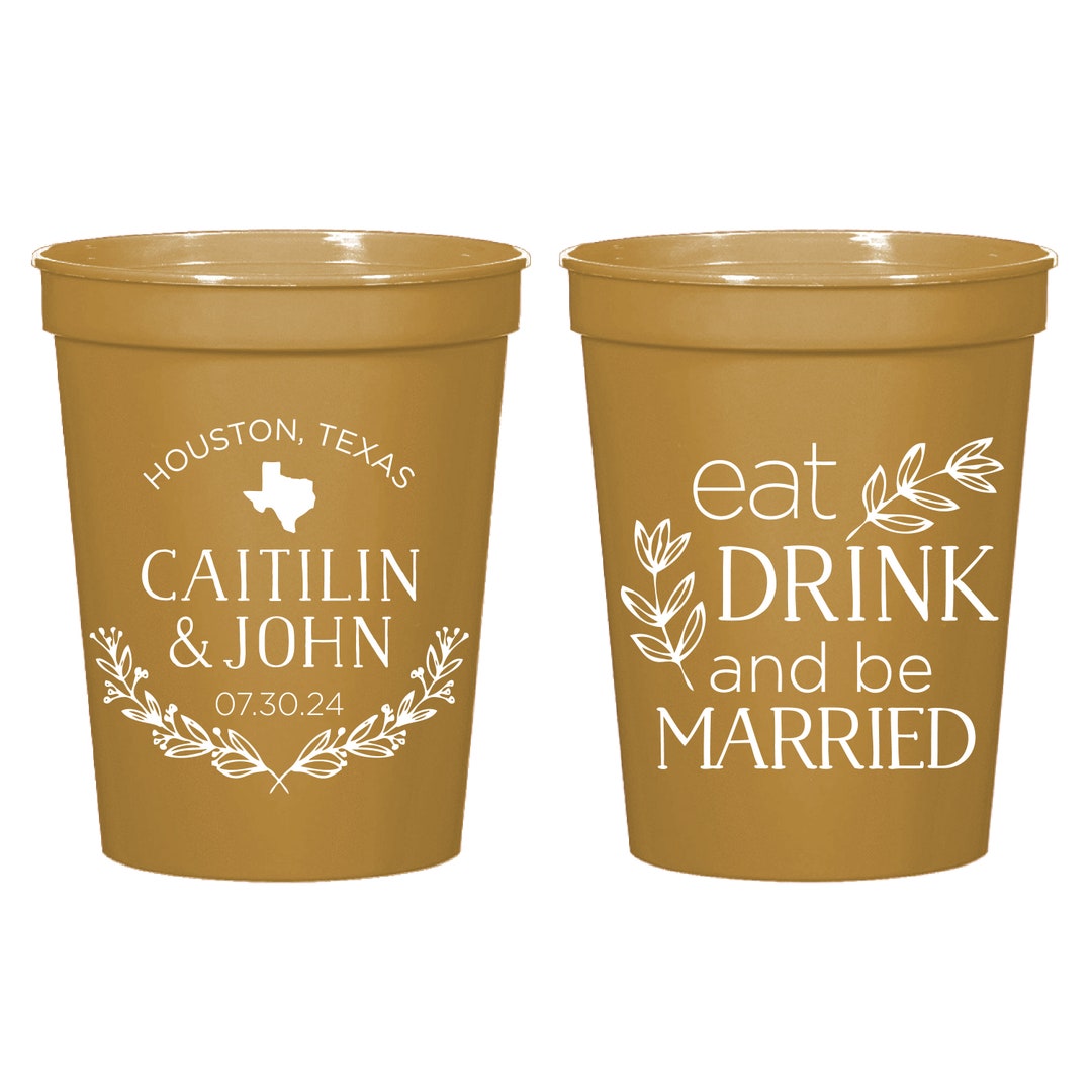 Customized Stadium Cups 16oz, Personalized Favors Wedding Stadium Cup ...